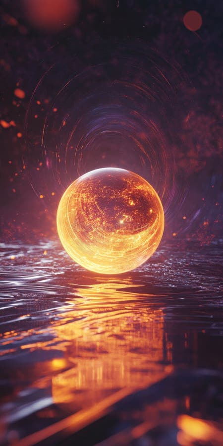 Fiery Orb in the Deep Space Stock Illustration - Illustration of space ...
