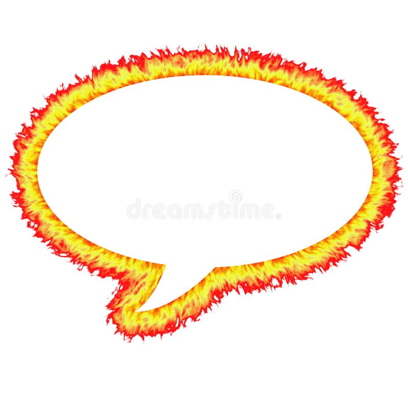 Fiery Pop-art Style Empty Speech Bubble with Flames. Stock Vector ...