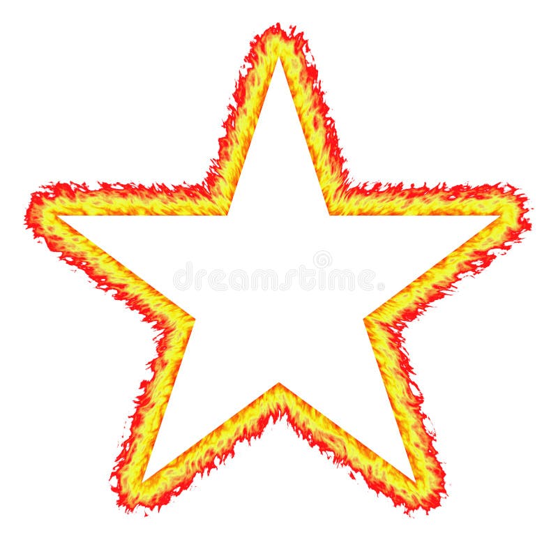 Fiery Outlined Star stock illustration. Illustration of blazing - 10348755