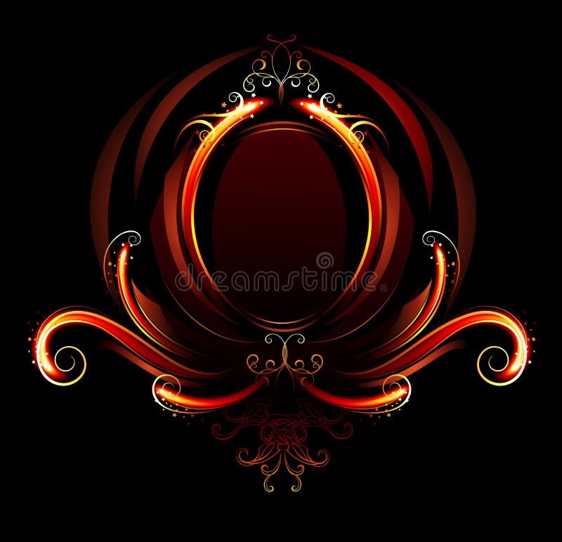 Fiery oval banner stock vector. Illustration of border - 34963381