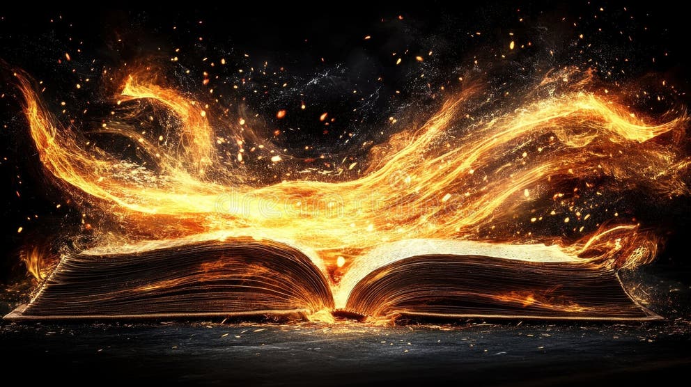 Fiery Pages the Book of Unfathomable Magic and Knowledge Unleashed ...