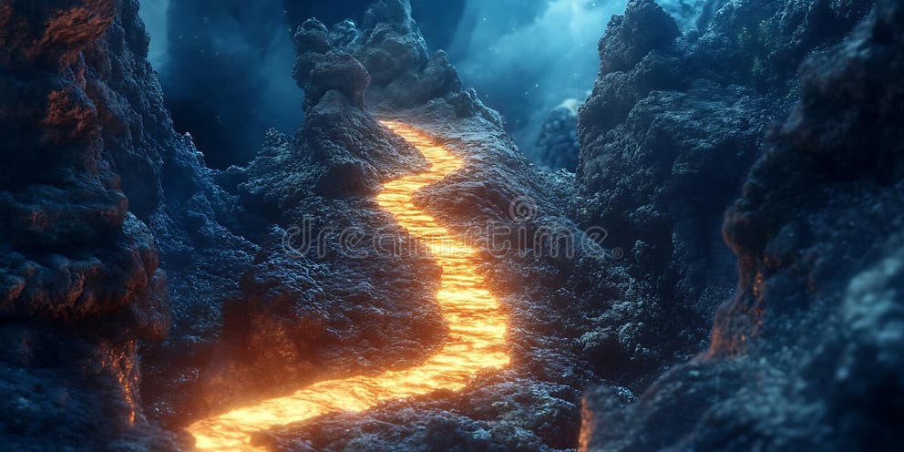 Fiery Path Magical Underwater Scene Wallpaper Background Wallpaper ...