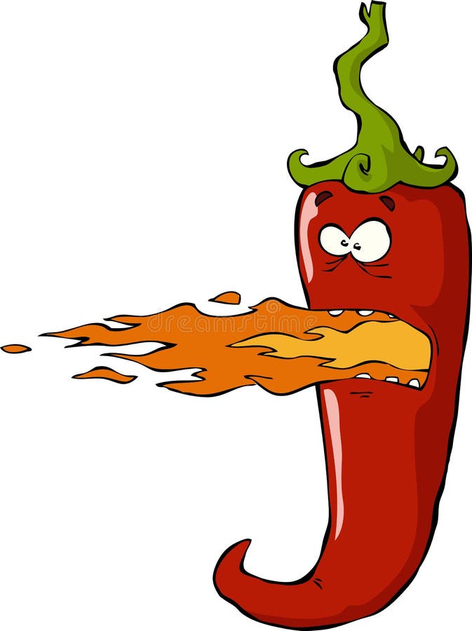 Hot Pepper Cartoon Erupting Fire Out His Mouth Stock Vector ...