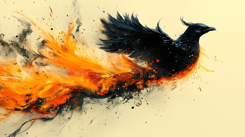 Fiery Phoenix Ascending, Abstract Art, Fantasy, Background Stock ...