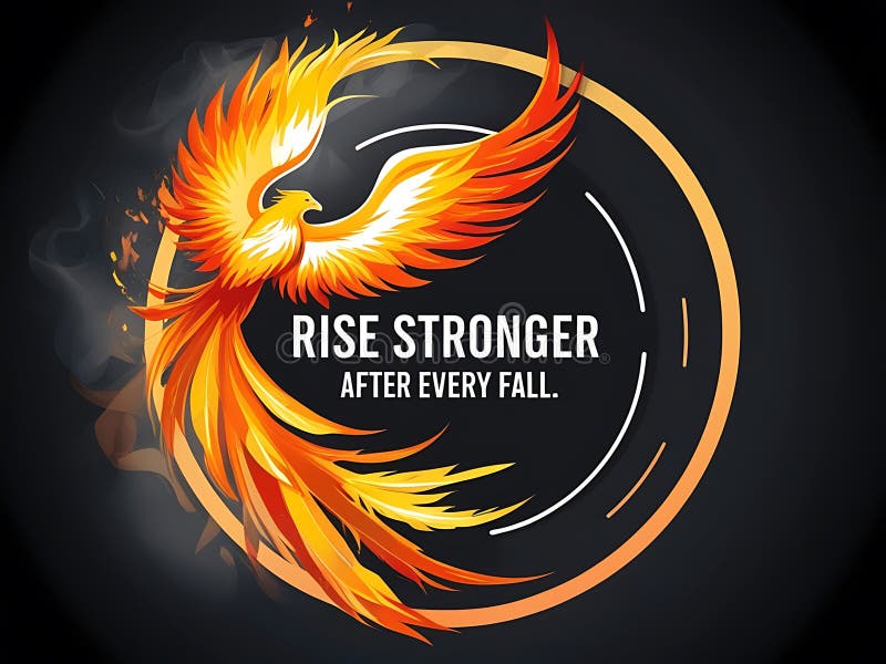 Fiery Phoenix Bird Rising Stronger after Every Fall Stock Illustration ...