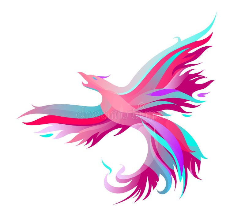 Pink phoenix stock illustration. Illustration of colorful - 440012