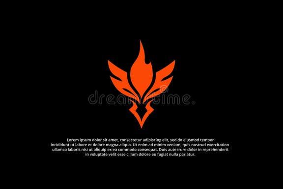 Fiery Phoenix Logo with Lightning Bolt Mask Stock Illustration - Illustration of flame, diagram ...