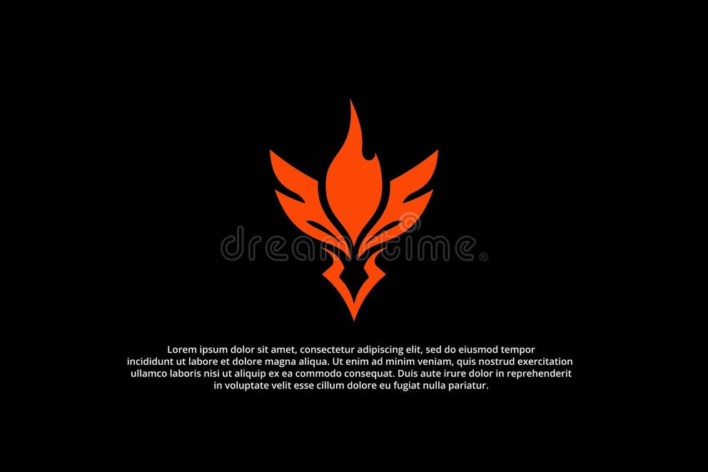 Fiery Phoenix Logo with Lightning Bolt Mask Stock Illustration ...