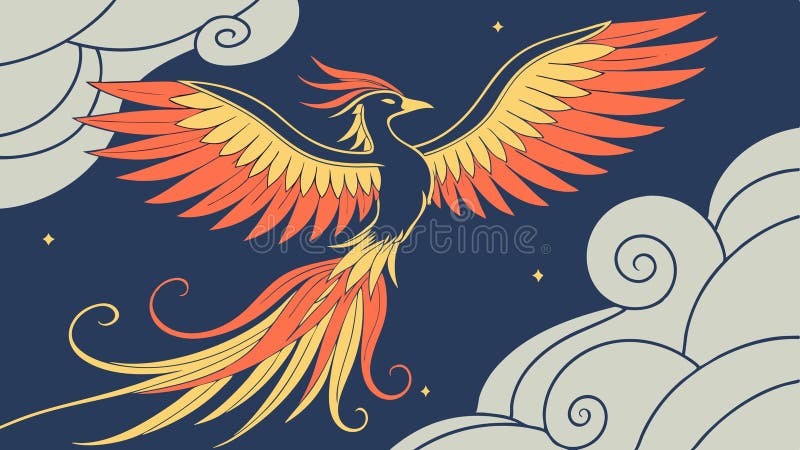 Fiery Phoenix Mythical, Rebirth Power Legend Vector Art, Vector Design ...