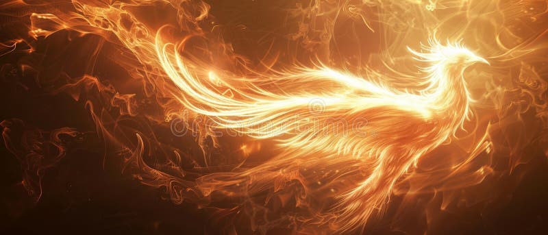 A Fiery Phoenix Rising from the Flames Stock Illustration ...