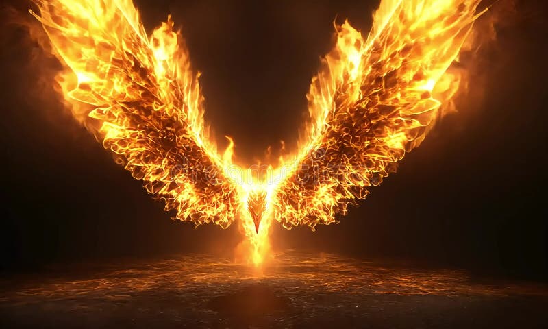 Fiery Phoenix Wings stock footage. Video of light, spectacular - 382685600