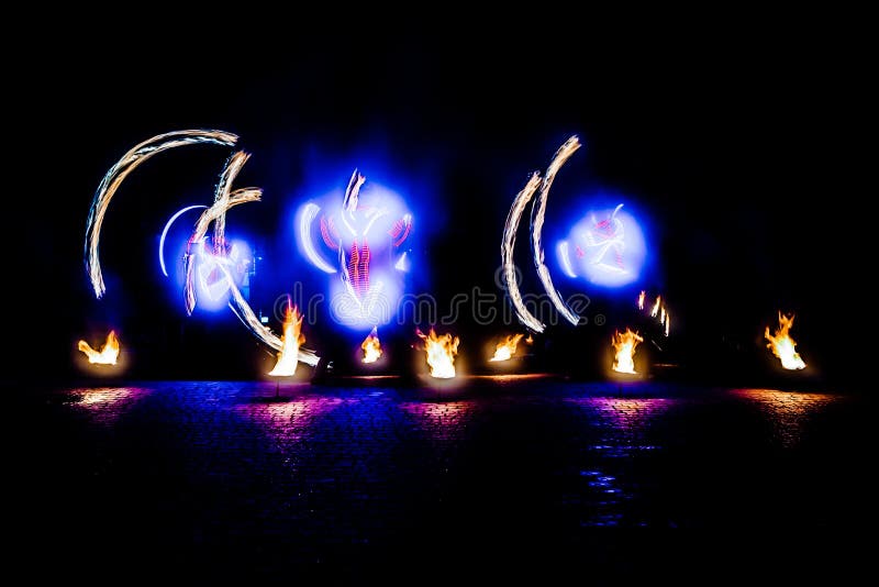 Fiery Pieces of a Fire Show Editorial Photo - Image of fiji, color ...