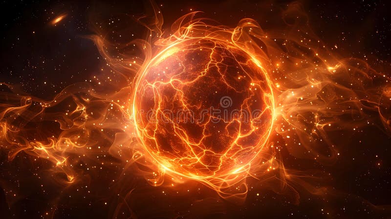 Fiery Planet Abstract Background Illustration Stock Illustration ...