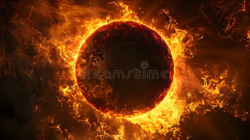 Fiery Planet: Abstract 3D Background Illustration Stock Illustration ...