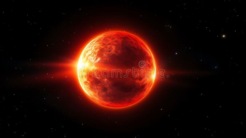 Fiery Planet Glowing Brightly in Space Stock Illustration ...