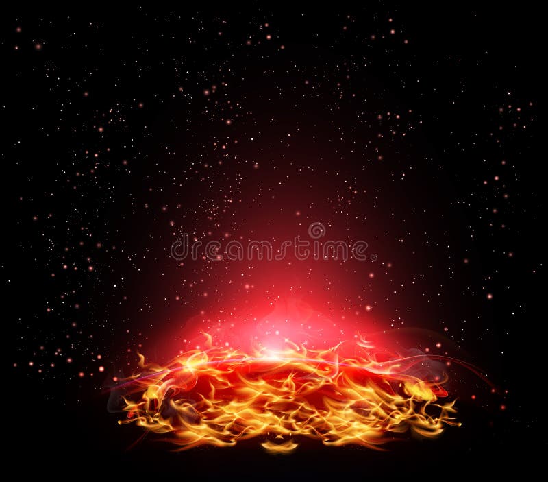 Fiery planet in space stock illustration. Illustration of natural ...