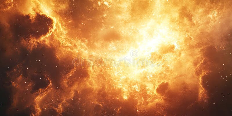 Fiery Planetary Explosion with Intense Sunlight, Clouds of Debris, and ...