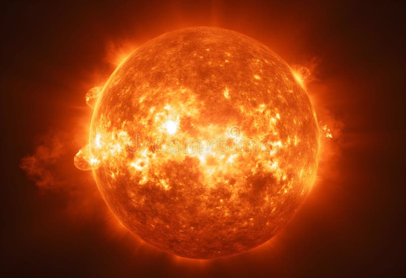 Fiery Plasma Eruption from the Sun Stock Illustration - Illustration of ...