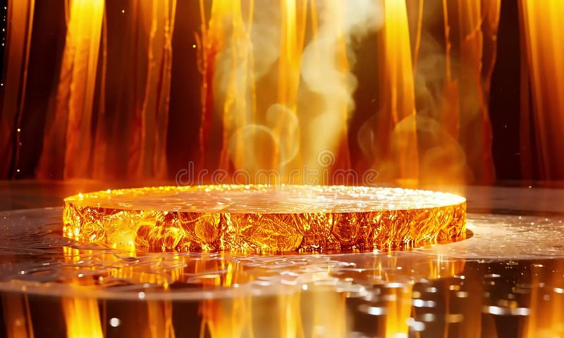 Fiery Platform, Steam, Water, Dark Background, Product Display Stock Video - Video of intense ...