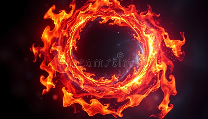 Fiery Portal Abstract, Fire Vortex, Energy, and Dynamic Flame Design ...