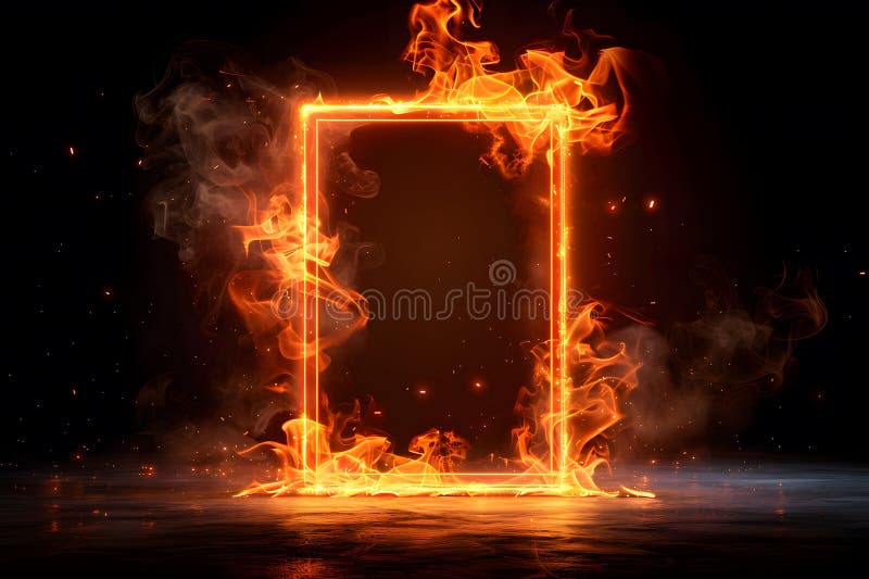 Fiery Portal of Flames for Abstract Fantasy Design and Creative Concept ...
