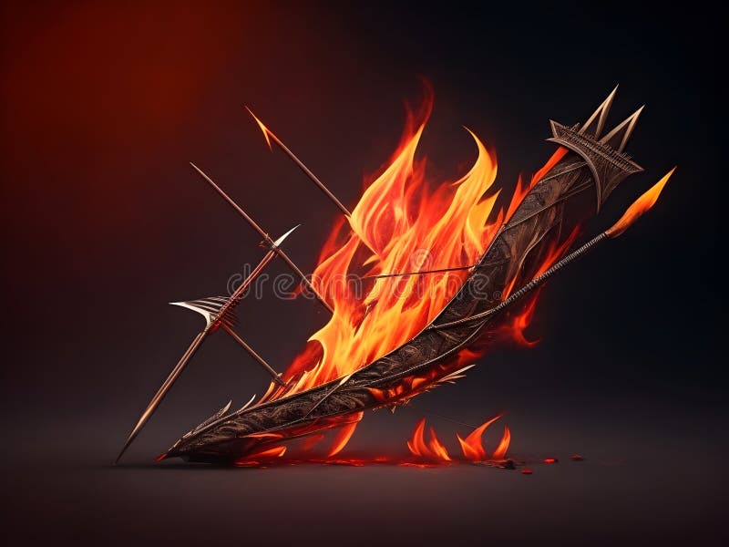 Fiery Precision: a Mesmerizing Fire Arrow Masterpiece Stock ...