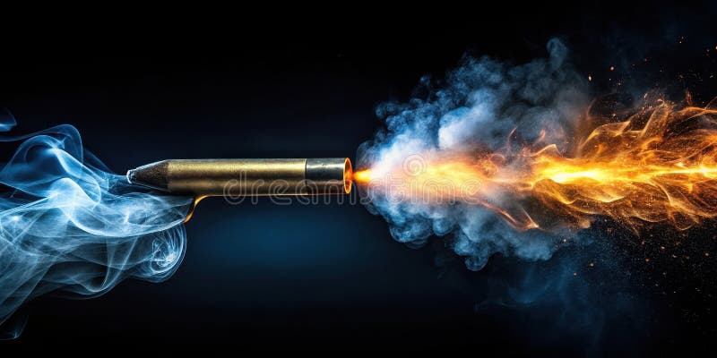 Fiery Projectile Launch a Dramatic Image of a Metal Barrel Emitting ...
