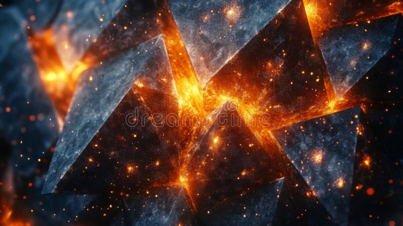 Fiery Pyramide Structure Burning Brightly Stock Illustration ...