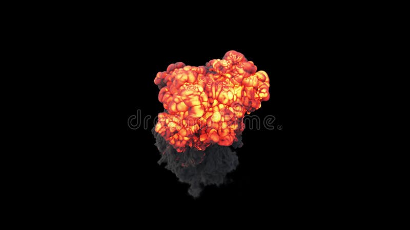 Fiery Pyro Explosion with Black Smoke on Transparent Background Stock ...