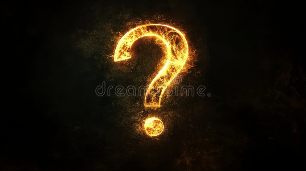 Fiery Question Mark on Dark Background Stock Image - Image of energy ...