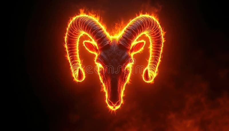 Fiery Ram: a Symbol of Power and Intensity Stock Illustration ...
