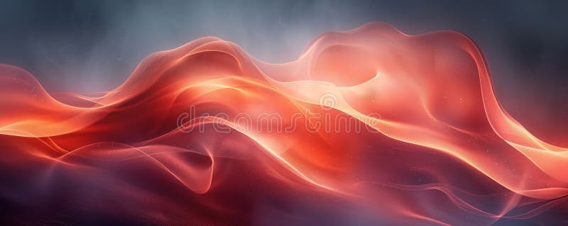 Fiery Red Abstract Fabric Waves with Glow Effect Stock Photo - Image of ...