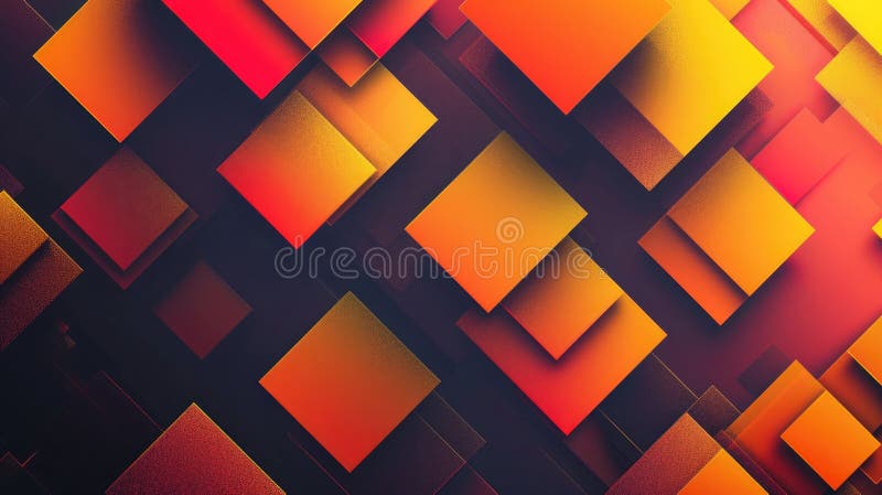 Fiery Red and Ceylon Yellow Gradient Poster with Abstract Squares ...