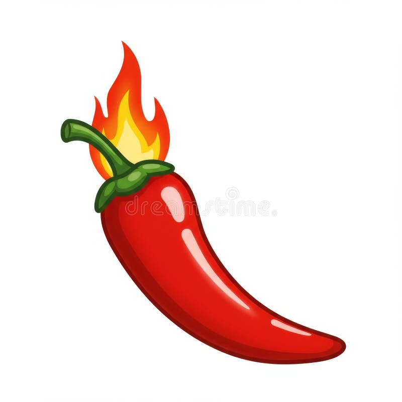 Fiery Red Chili Pepper Cartoon Illustration Stock Illustration ...
