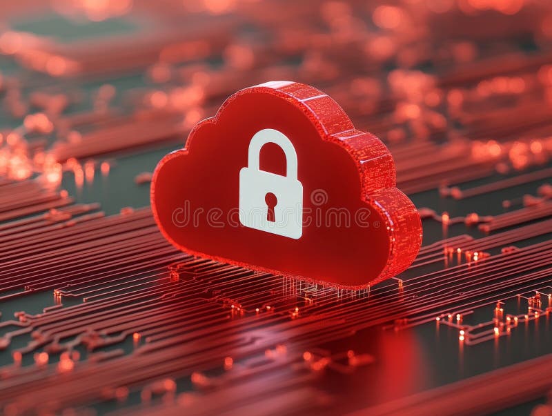 Fiery Red Cloud Lock with Shimmering Particles, Representing Robust ...