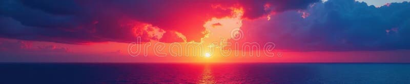 Fiery Red and Cool Blue Sunrise, Grainy Texture Perfect for Backgrounds ...