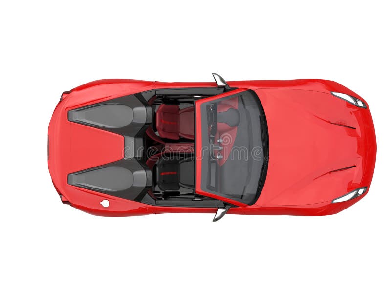 Fiery Red Fast Race Car - Top Down View Stock Illustration ...