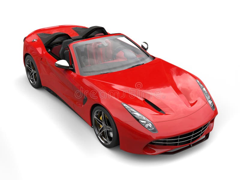 Fiery Red Fast Race Car - Top Down View Stock Illustration ...
