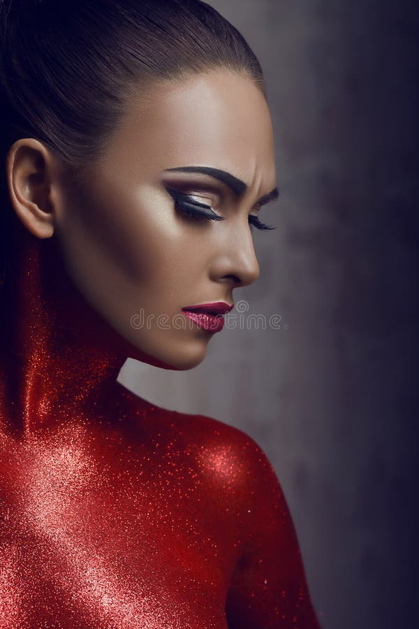 Fiery red stock image. Image of hairstyle, hide, look - 130177513
