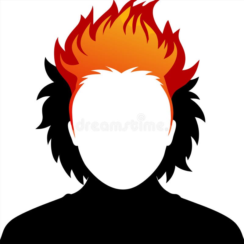 Fiery Red Hair Vector Illustration for Creative Design Projects Stock ...