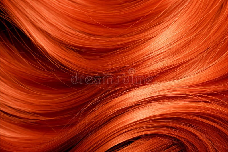 Fiery Red Hair Wave Texture Stock Illustration - Illustration of style ...