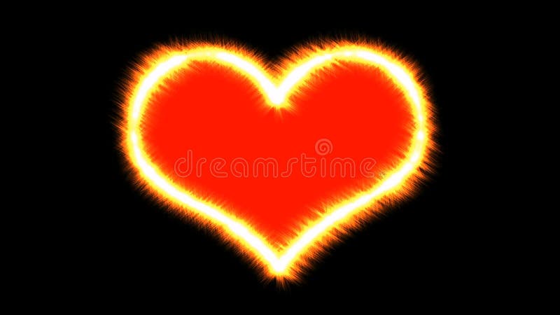Fiery Red Heart on Black Background. Stock Video - Video of abstract ...