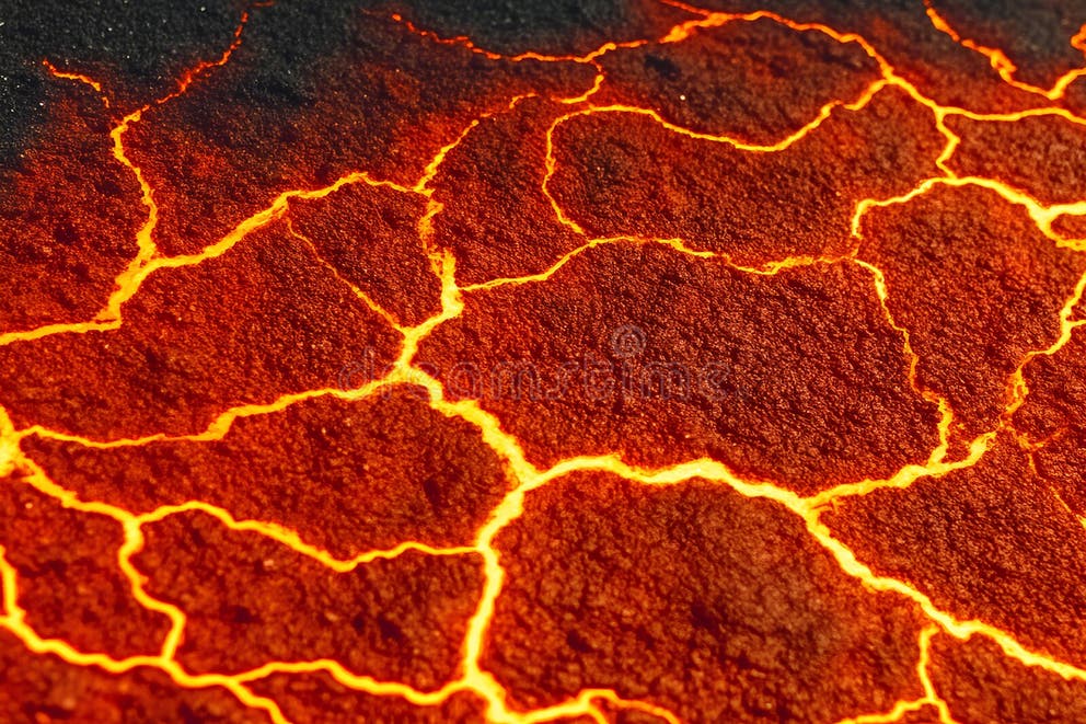 Fiery Red Lava Texture Background with Glowing Elements Stock ...