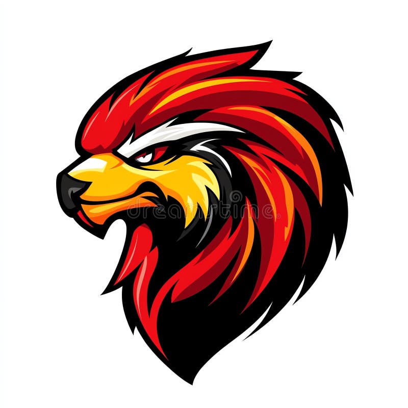 Fiery Red Lion Head Mascot Logo: Powerful and Dynamic Vector ...