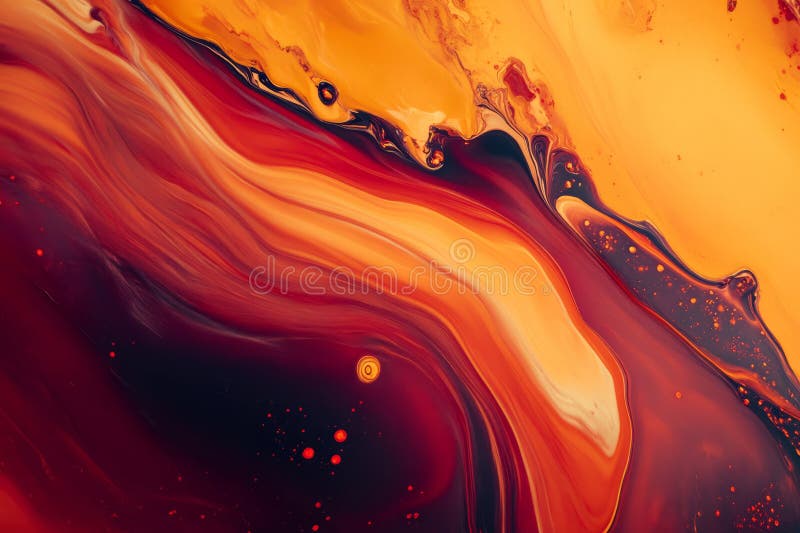 A Fiery Red and Orange Abstract Background with Fluid Lava-like ...