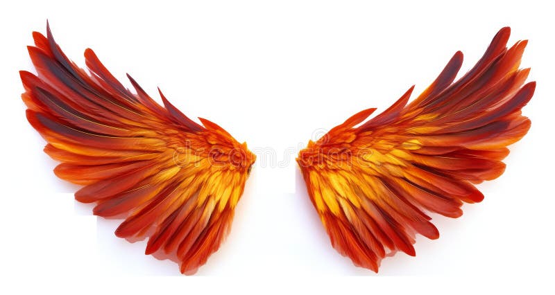 Fiery Red and Orange Angel Wings Isolated on Transparent Background ...