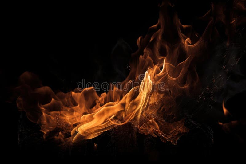 Fiery Red and Orange Flames Creating an Intense Abstract Pattern on a ...