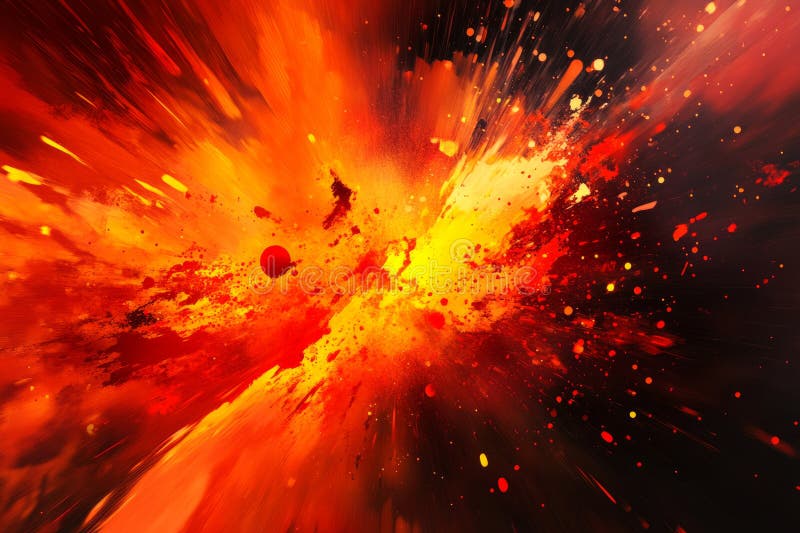 Fiery Red and Orange Paint Splashes, Dynamically Bursting Across the ...