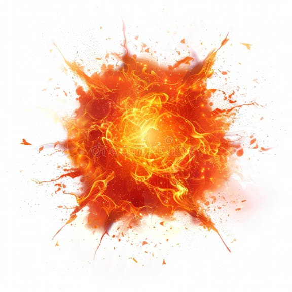 Fiery Red and Orange Spell Burst, Visualizing a Wizard’s Fiery Attack ...