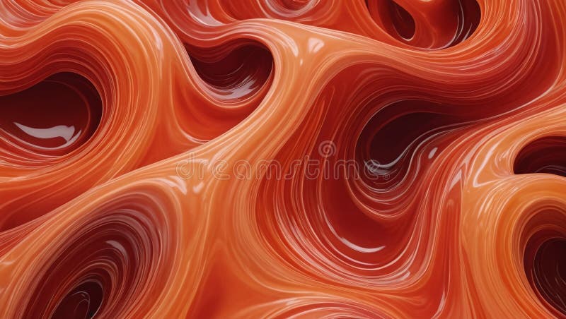 Fiery Red and Orange Translucent Waves Organic 3D Texture Pattern Stock ...